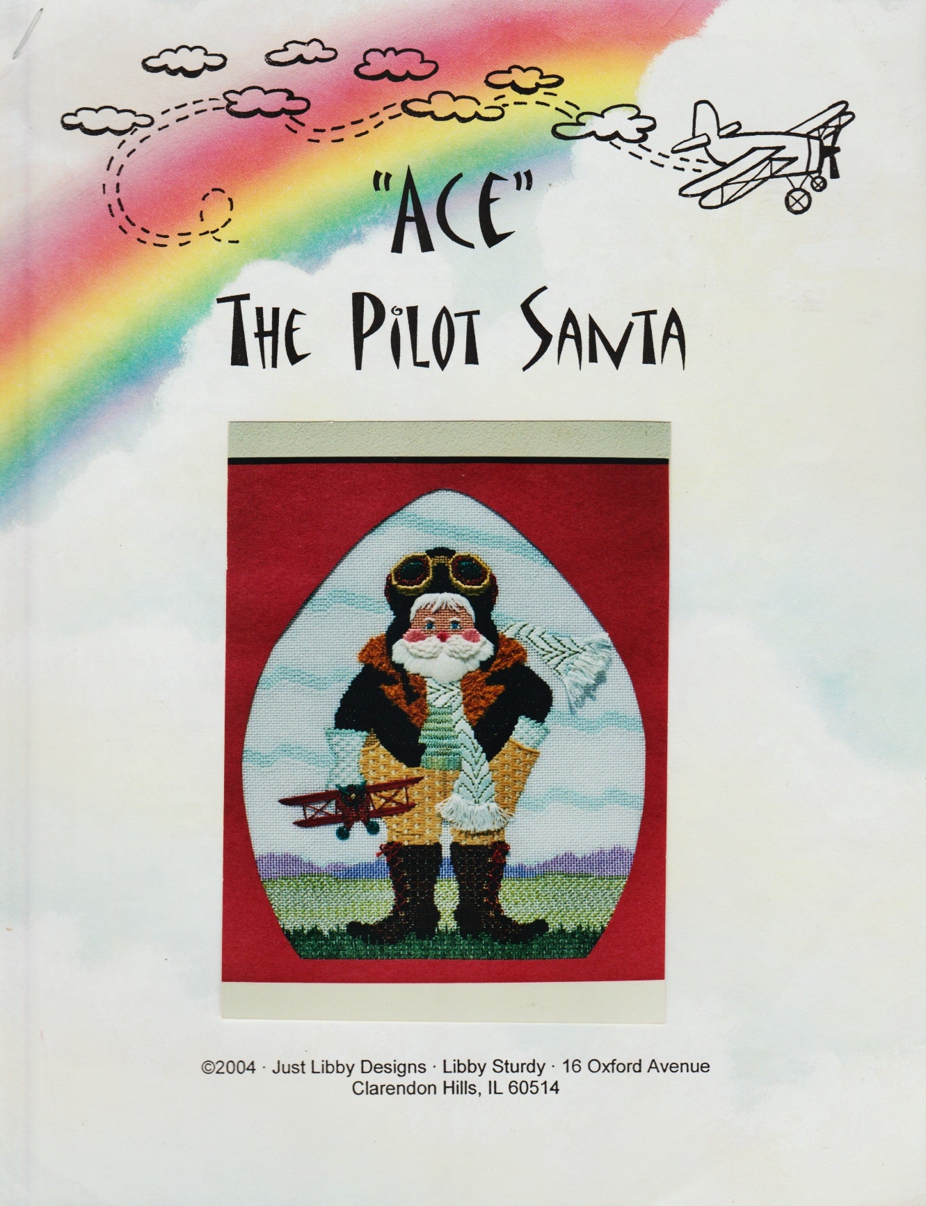"ACE" The Pilot Santa needlepoint pattern – Sandra's Stitch Stash