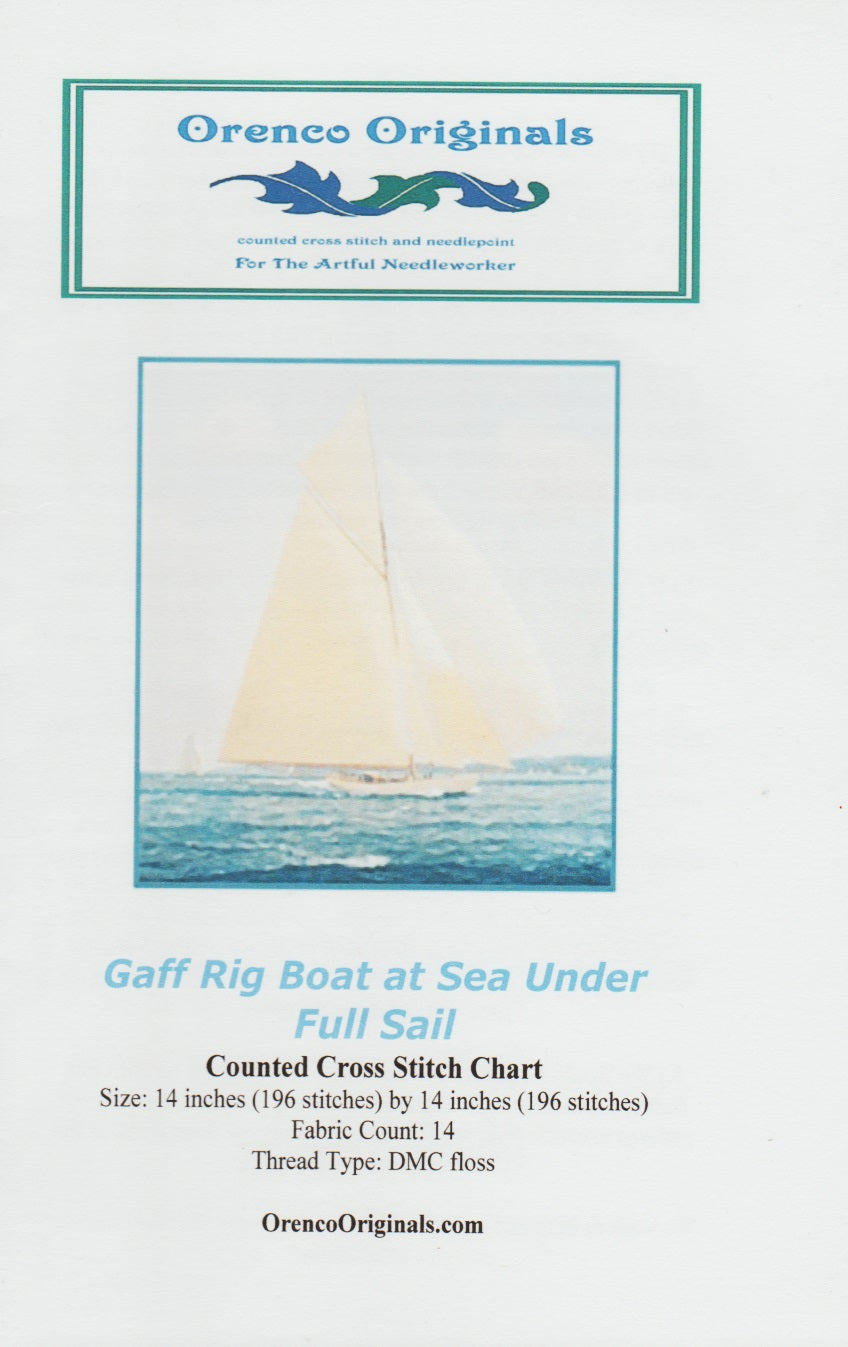 Gaff Rig Boat at Sea Under Full Sail pattern – Sandra's Stitch Stash