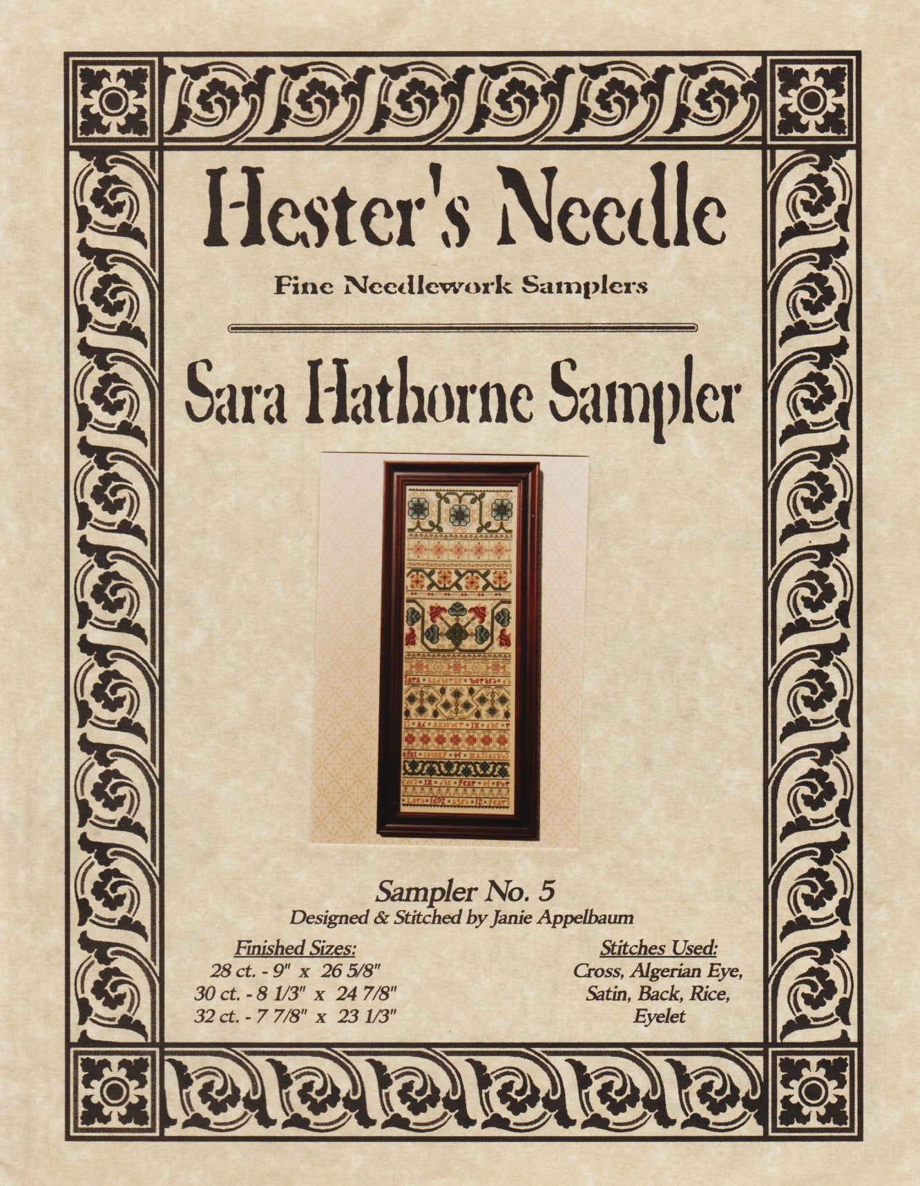 Sara Hathorne Sampler pattern – Sandra's Stitch Stash