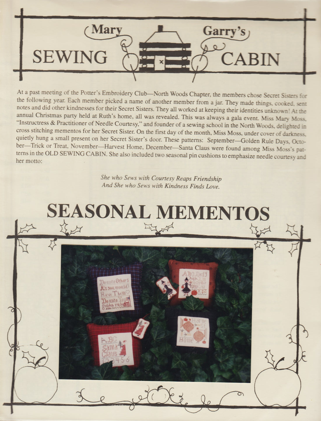 Seasonal Momentos pattern – Sandra's Stitch Stash