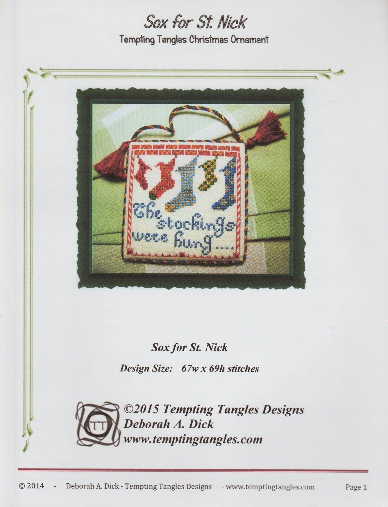 Sox for St. Nick pattern – Sandra's Stitch Stash