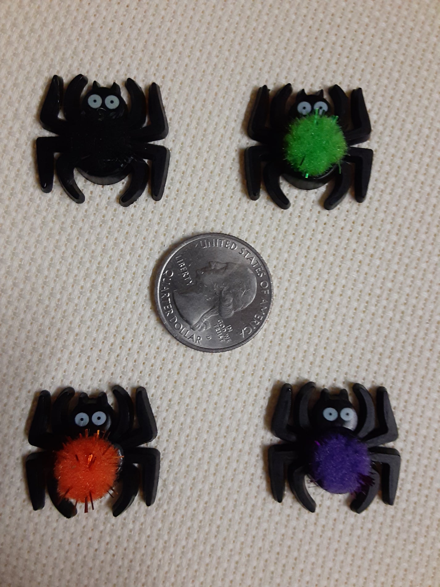 Fuzzy Spider needle minders – Sandra's Stitch Stash