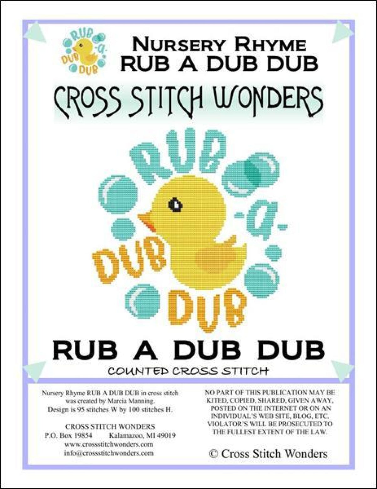 A Nursery Rhyme - RUB A DUB DUB pattern – Sandra's Stitch Stash