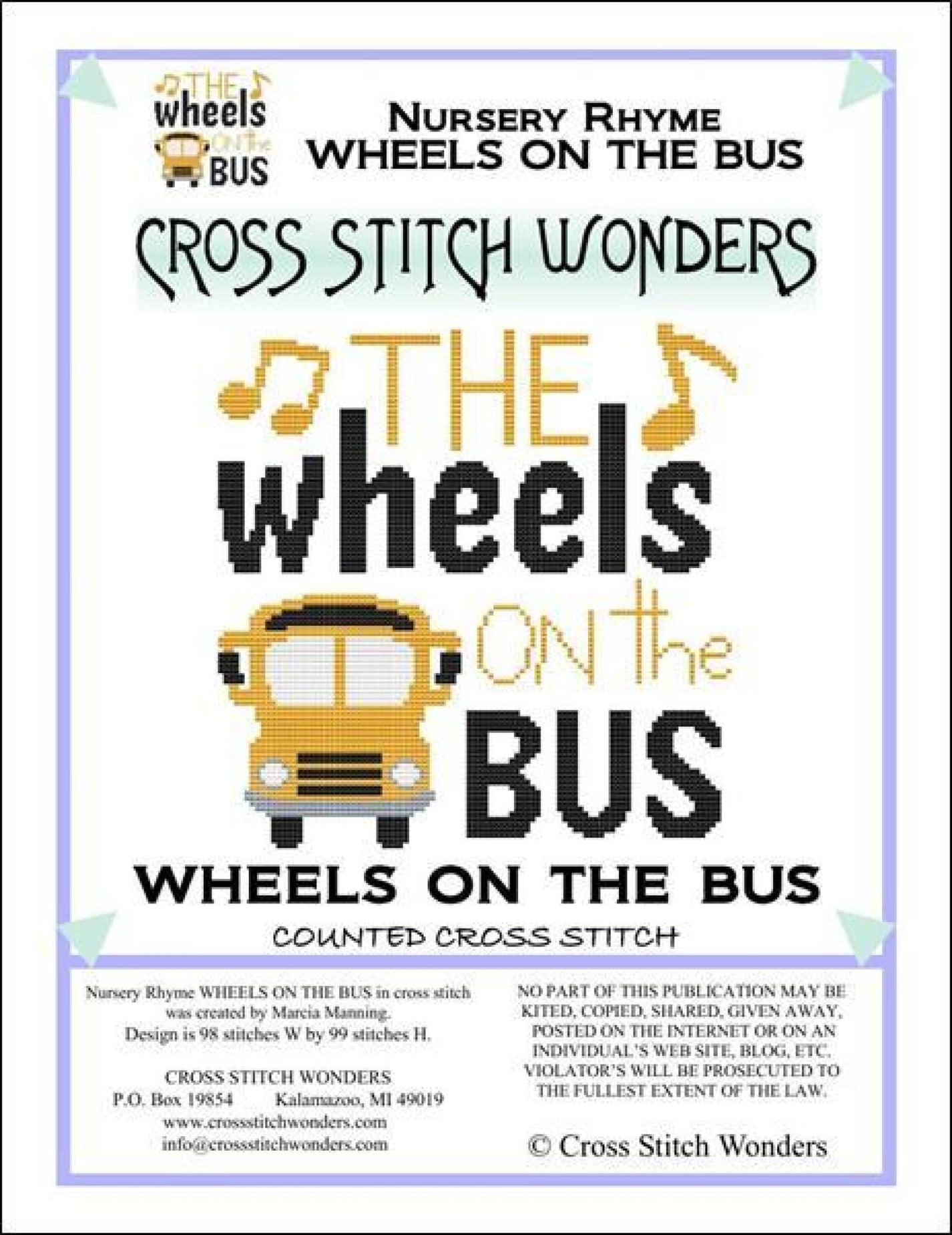 A Nursery Rhyme - WHEELS ON THE BUS pattern – Sandra's Stitch Stash