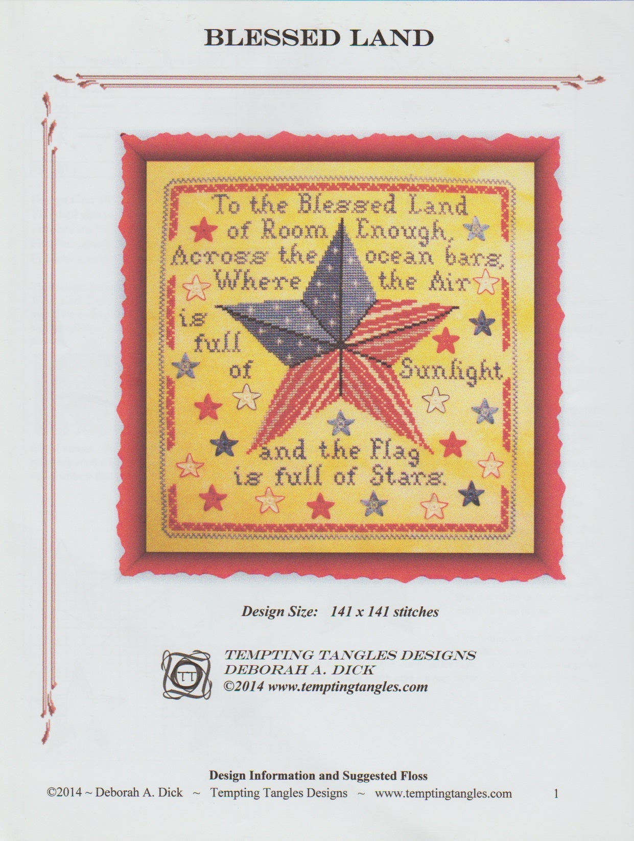 Blessed Land pattern – Sandra's Stitch Stash