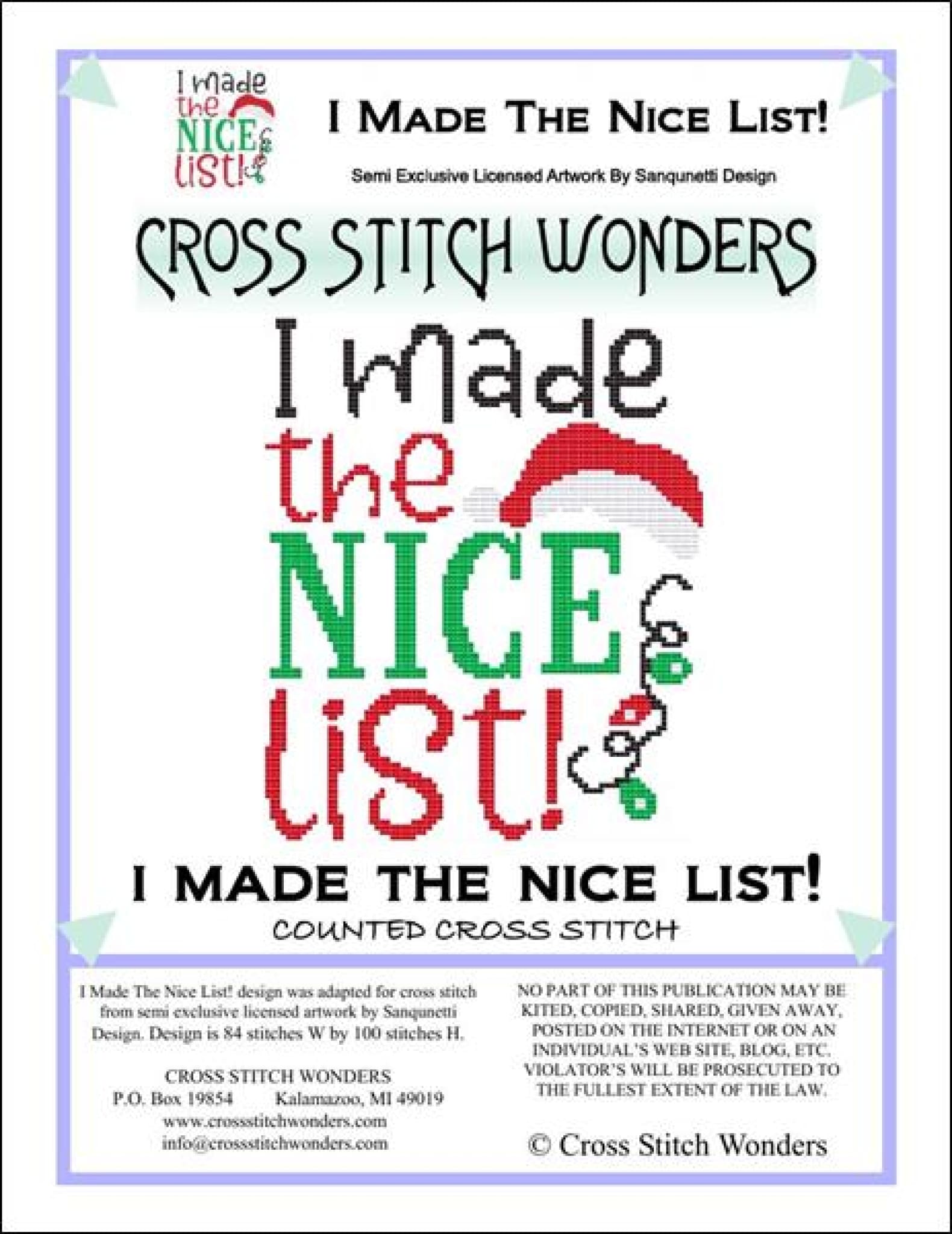 I Made The Nice List pattern – Sandra's Stitch Stash