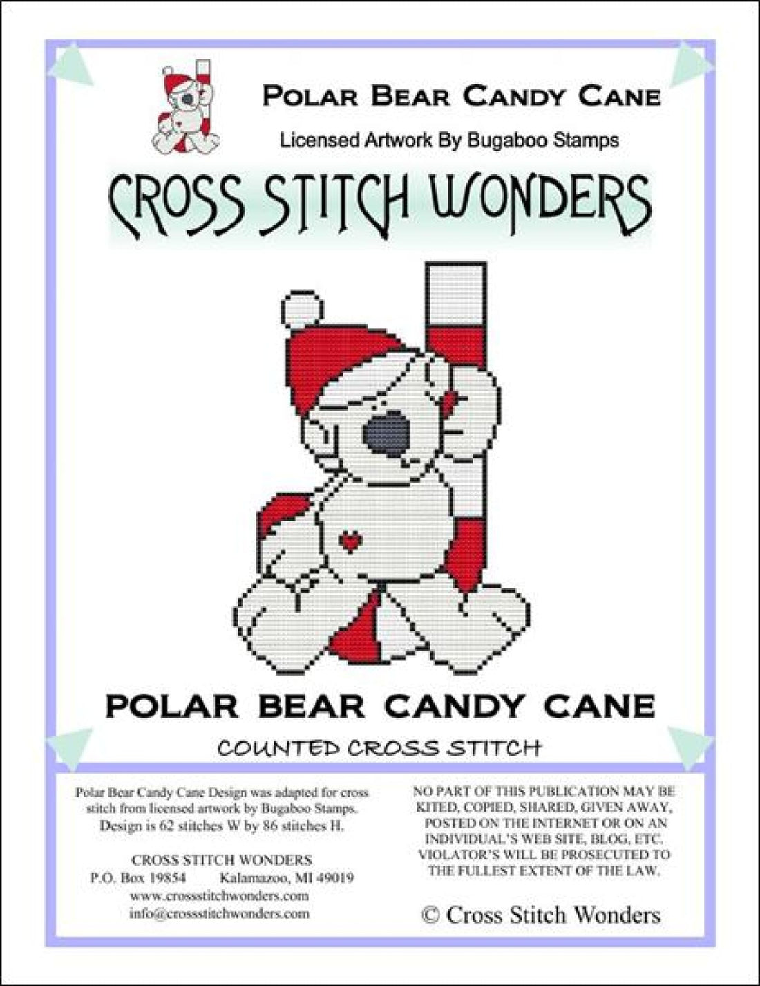 Polar Bear Candy Cane Critter pattern – Sandra's Stitch Stash