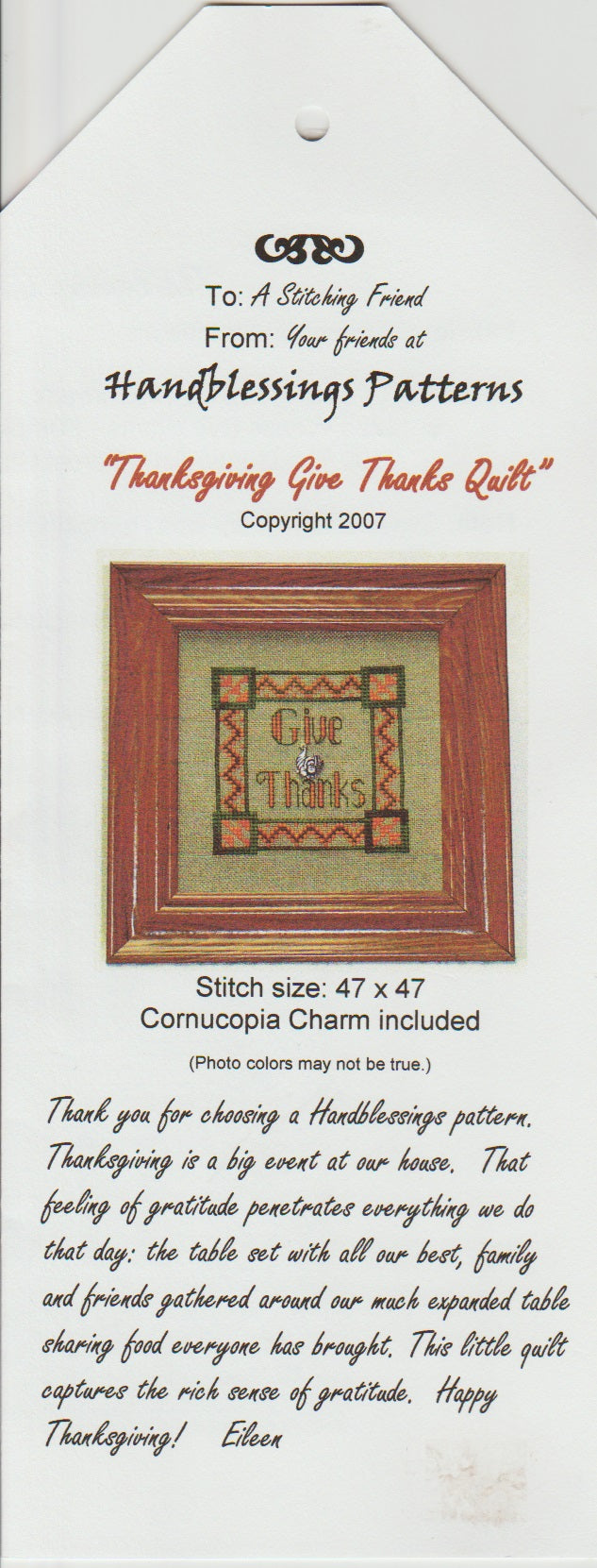 Thanksgiving Give Thanks Quilt pattern – Sandra's Stitch Stash